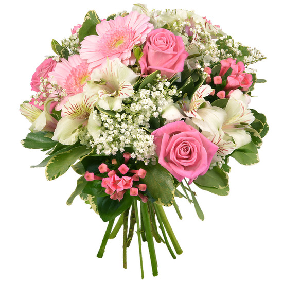 Bouquet Romantique rose et blanc